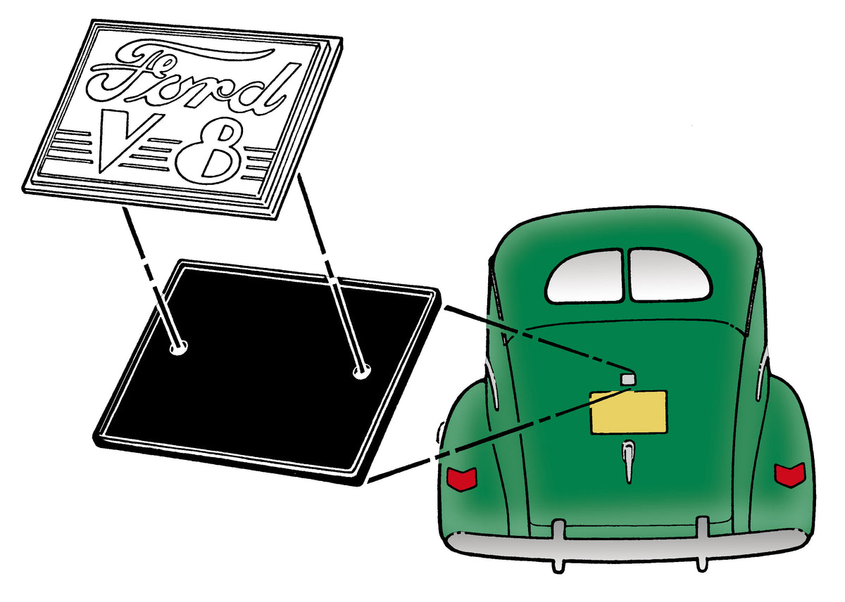 Trunk Lid Emblem Pad; 1940 Car – Bob Drake