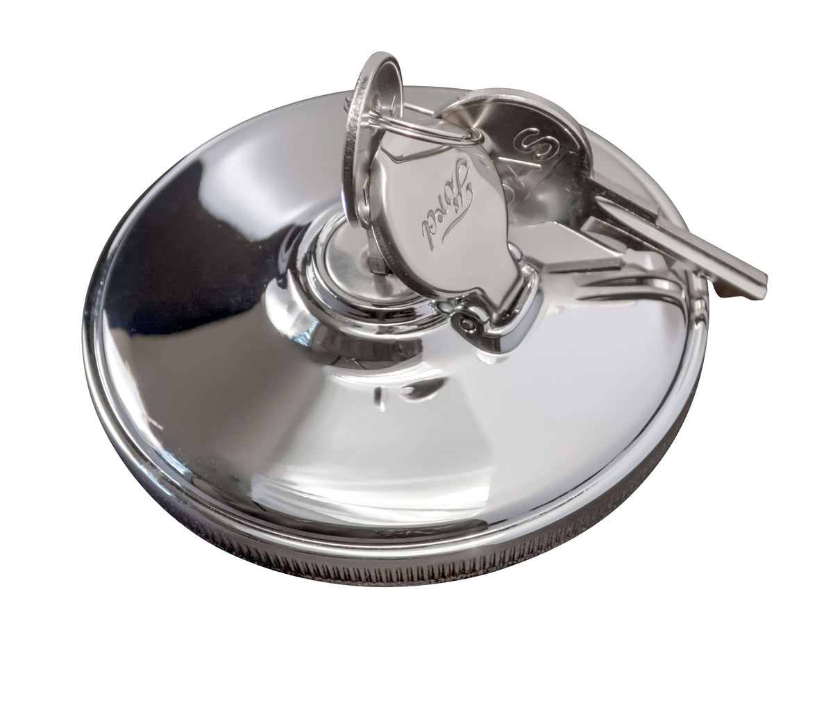 Ford Script Locking Gas Cap; 1932-48 Car, 1932-50 Pickup – Bob Drake